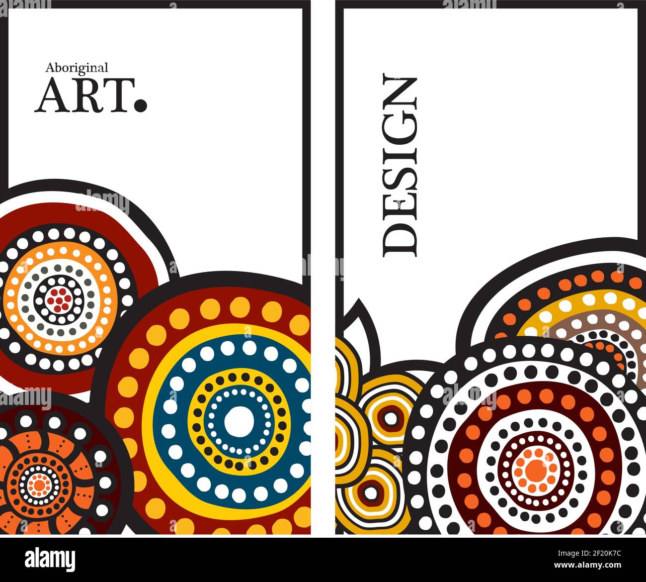 Colorful Abstract Banner Template with aboriginal art style for Web ...