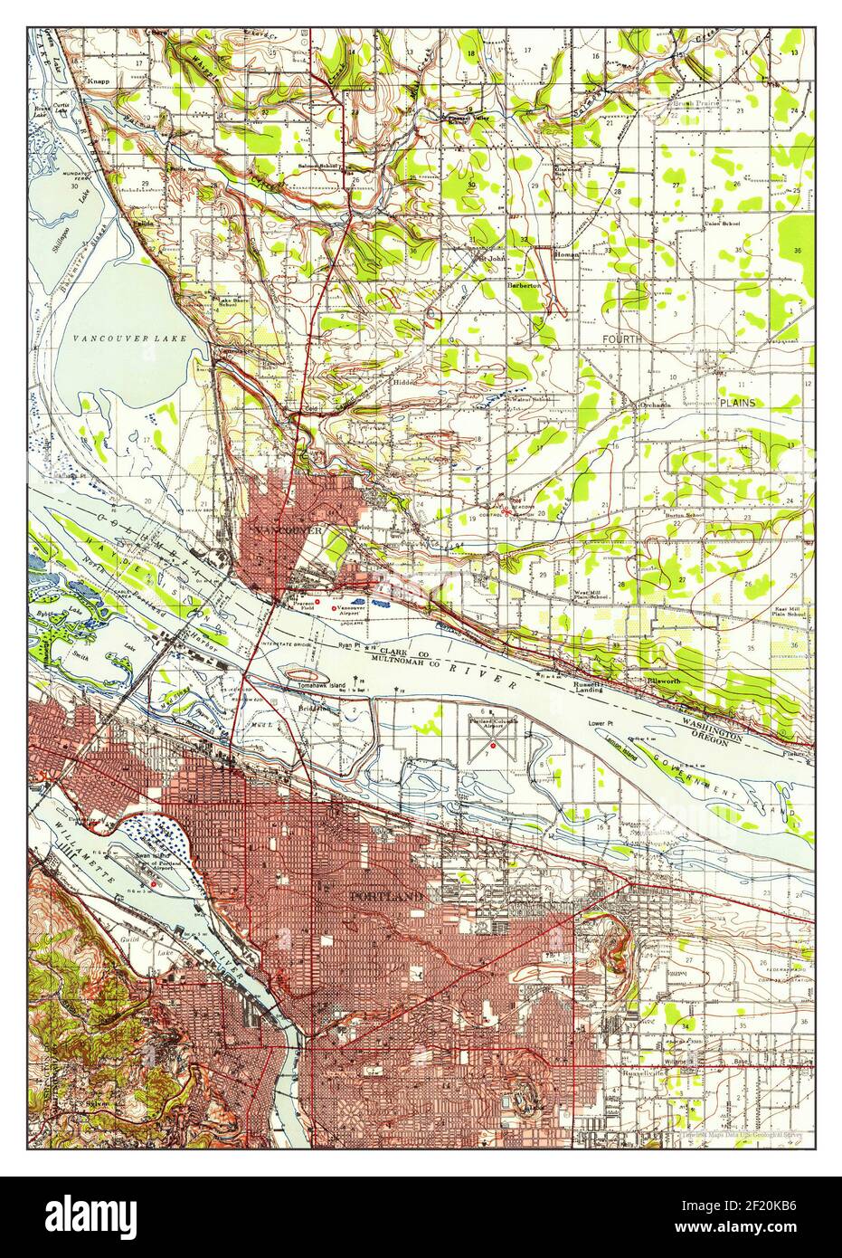 Portland, Washington, map 1940, 1:62500, United States of America by ...