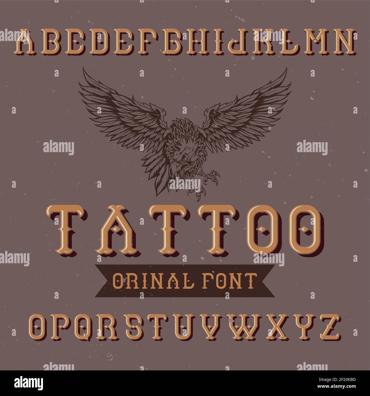 Original label typeface named '"Tattoo". Good to use in any label ...