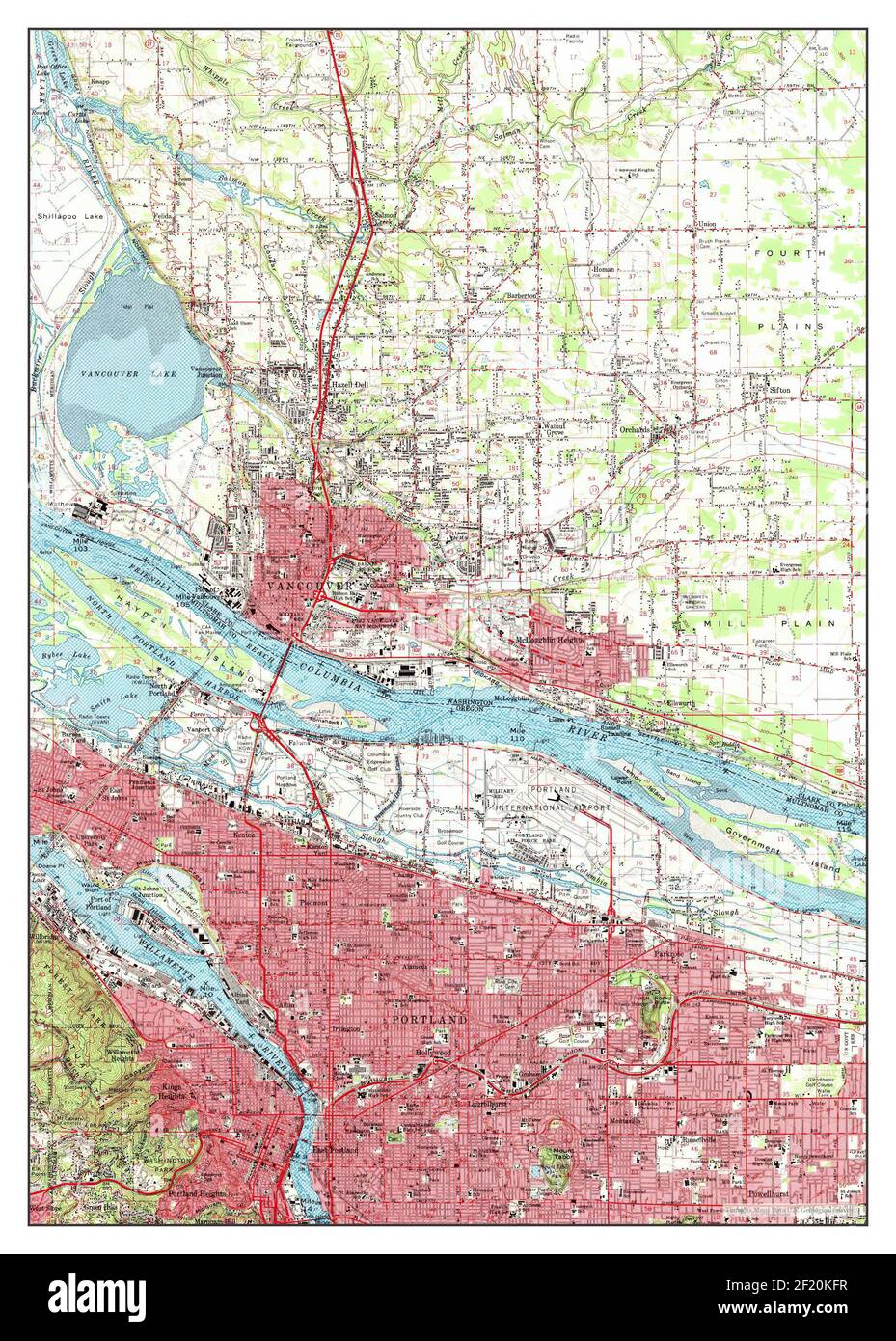Portland washington map Cut Out Stock Images & Pictures - Alamy