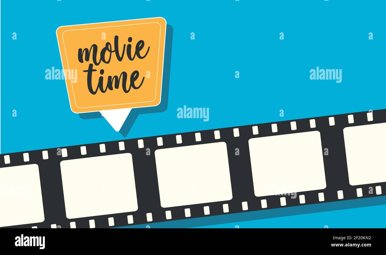 Movie time banner for the cinematic projects. Home cinema concept ...