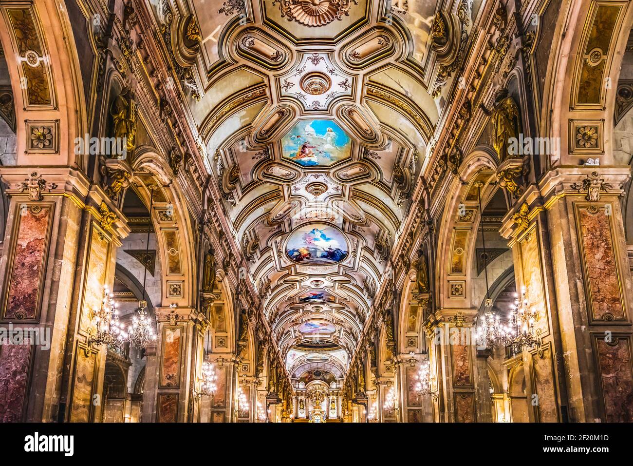 Metropolitan Cathedral Basilica Altar Arches Santiago Chile Church ...