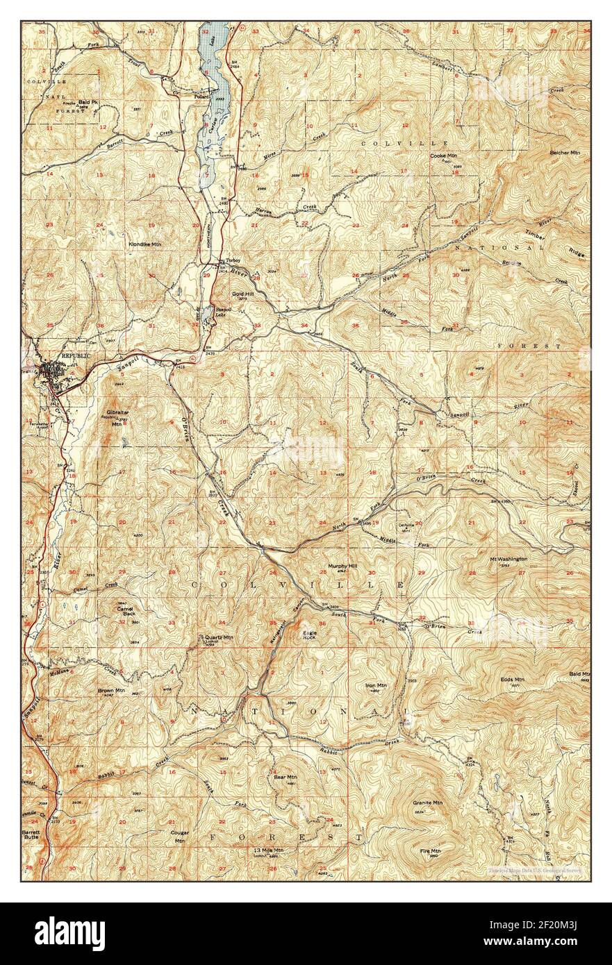 Map of republic washington Cut Out Stock Images & Pictures - Alamy