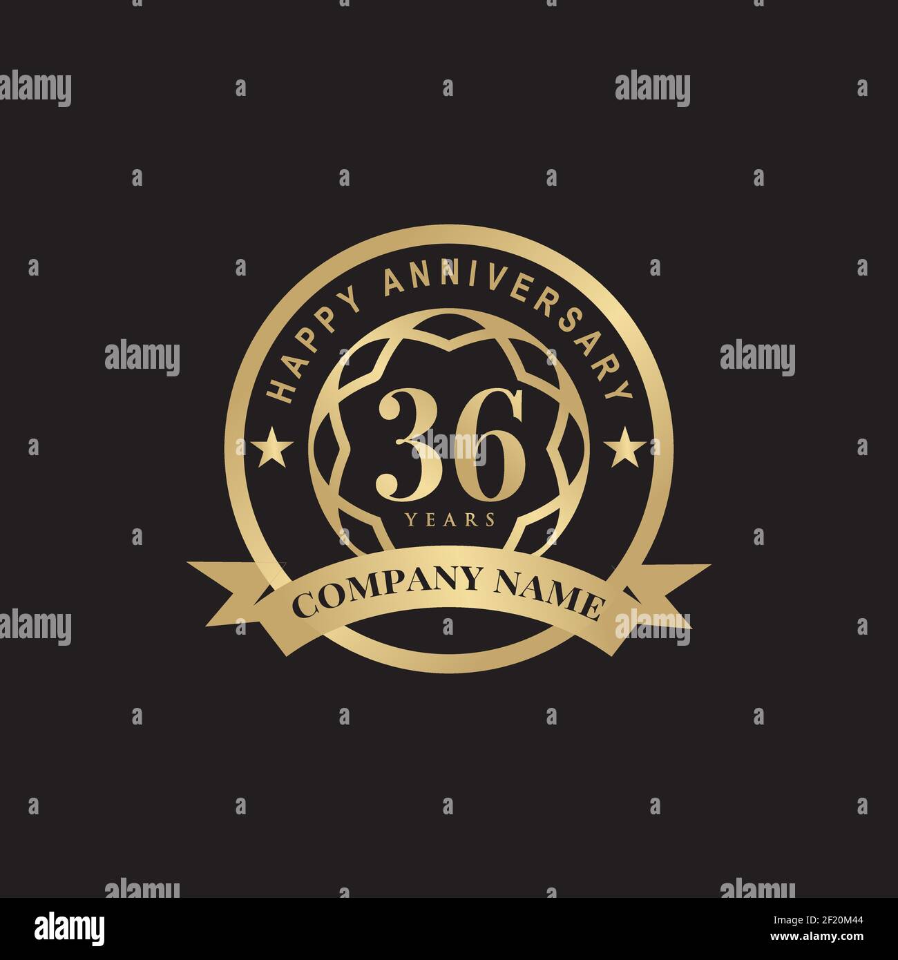 Celebrating 36th year anniversary logo design vector template Stock ...