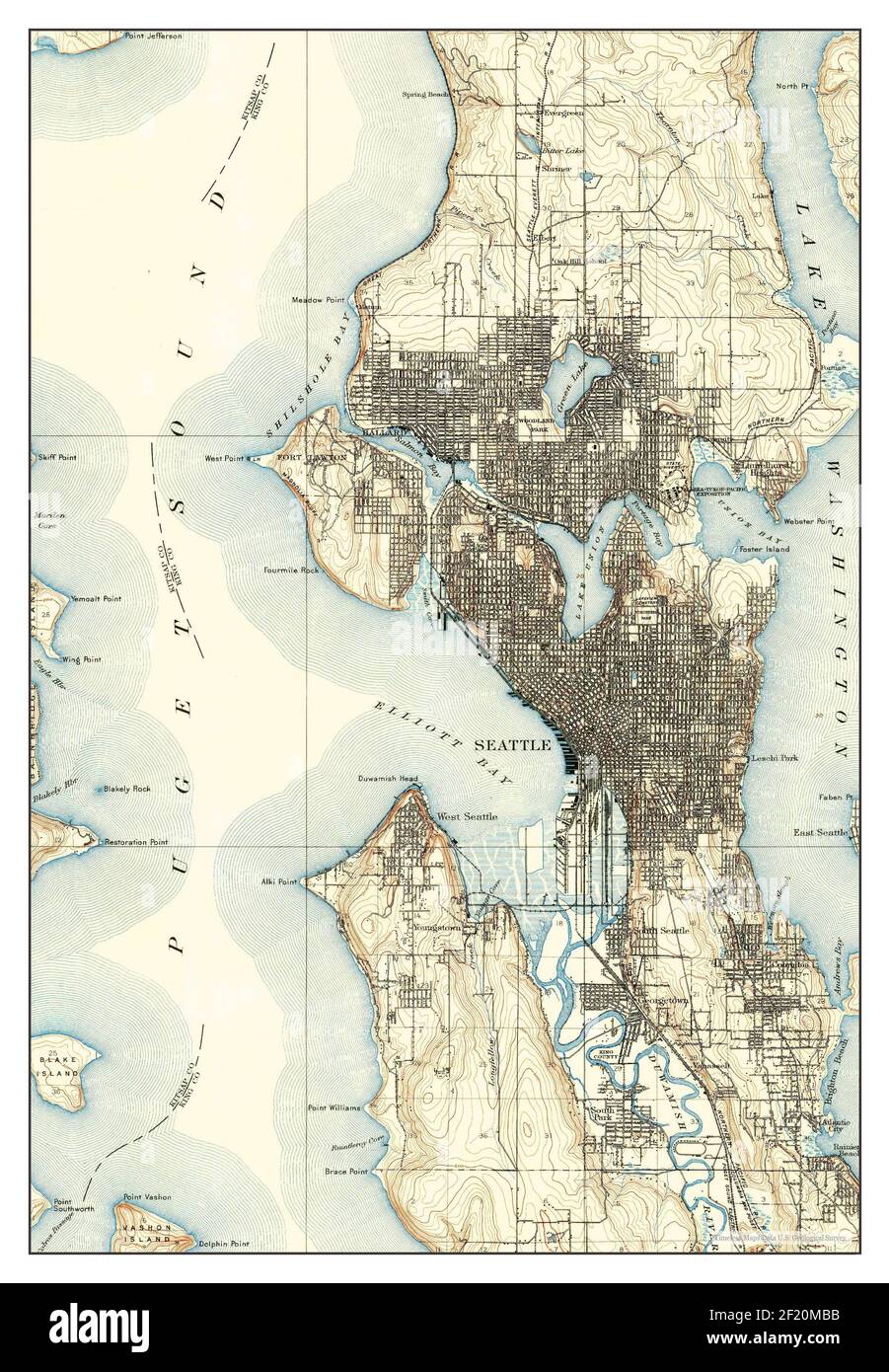 Topographical map of seattle hi-res stock photography and images - Alamy