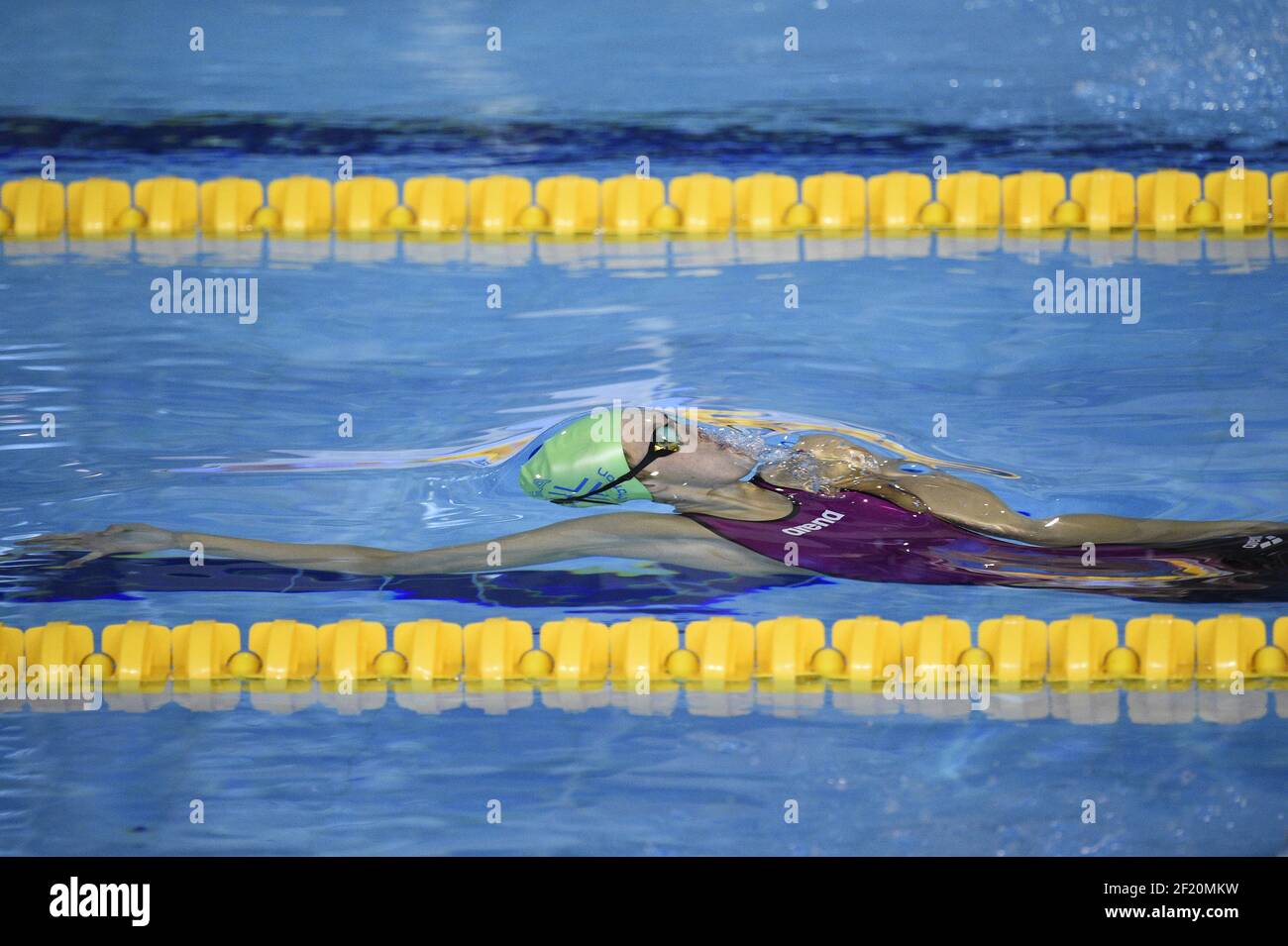 Pauline Mahieu (FRA) competes on Women's 200 m Backstroke during the ...