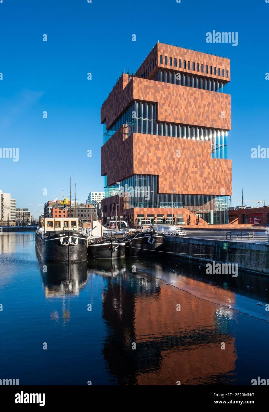 The famous MAS museum reflected in the Bonaparte dock Stock Photo - Alamy