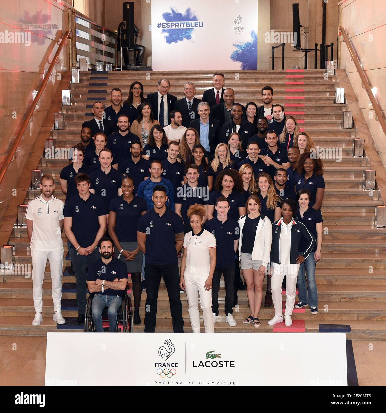 All the athletes pose during the French Olympic team's launch of their ...