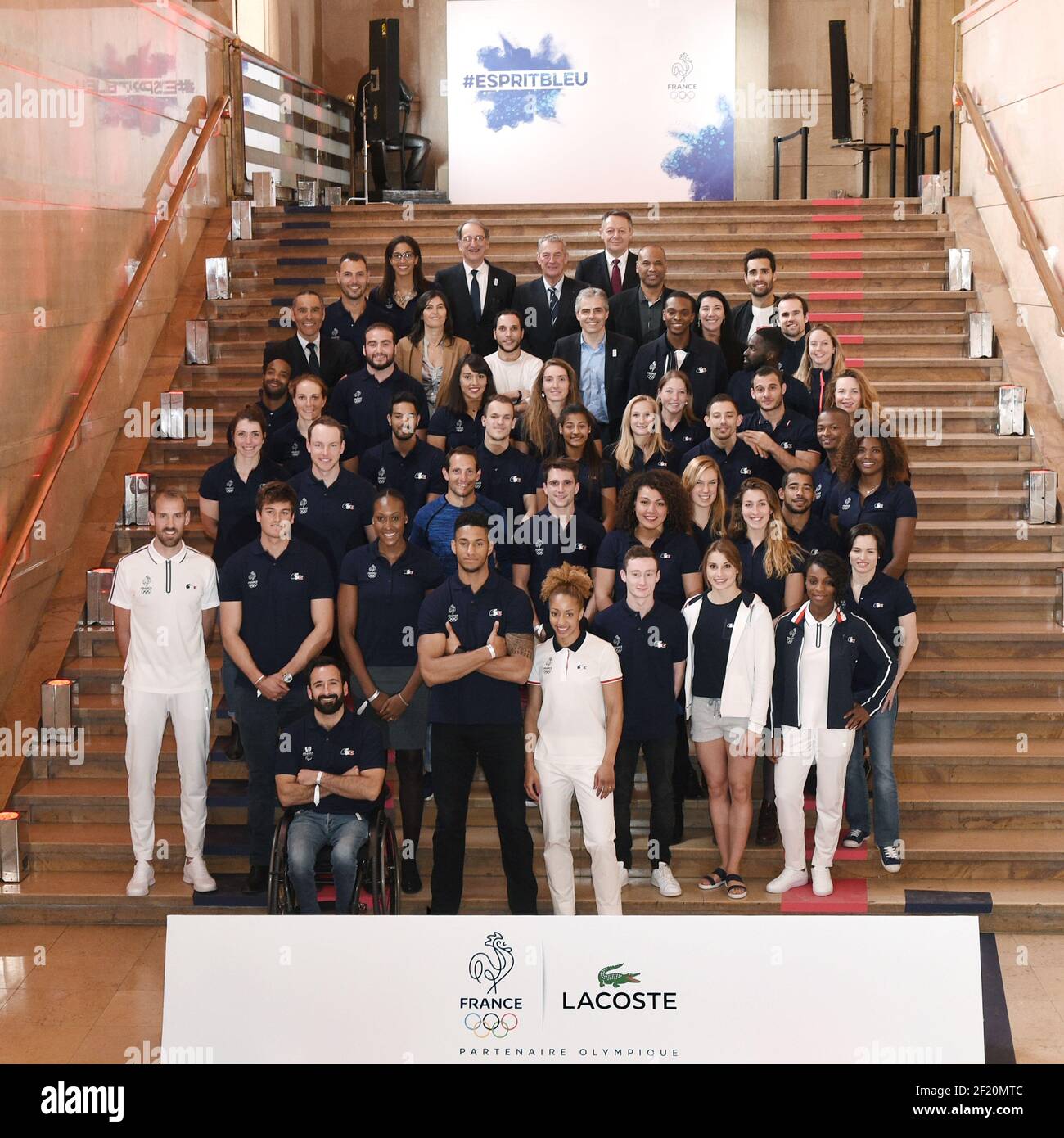 All the athletes pose during the French Olympic team's launch of their ...