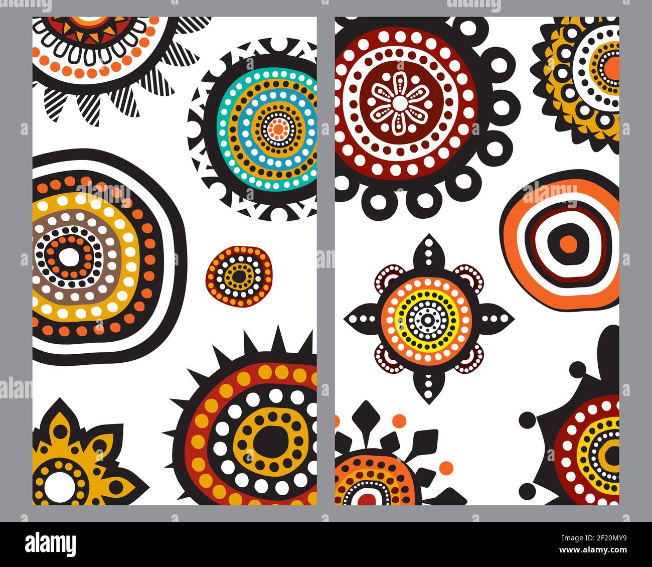Colorful Abstract Banner Template with aboriginal art style for Web ...