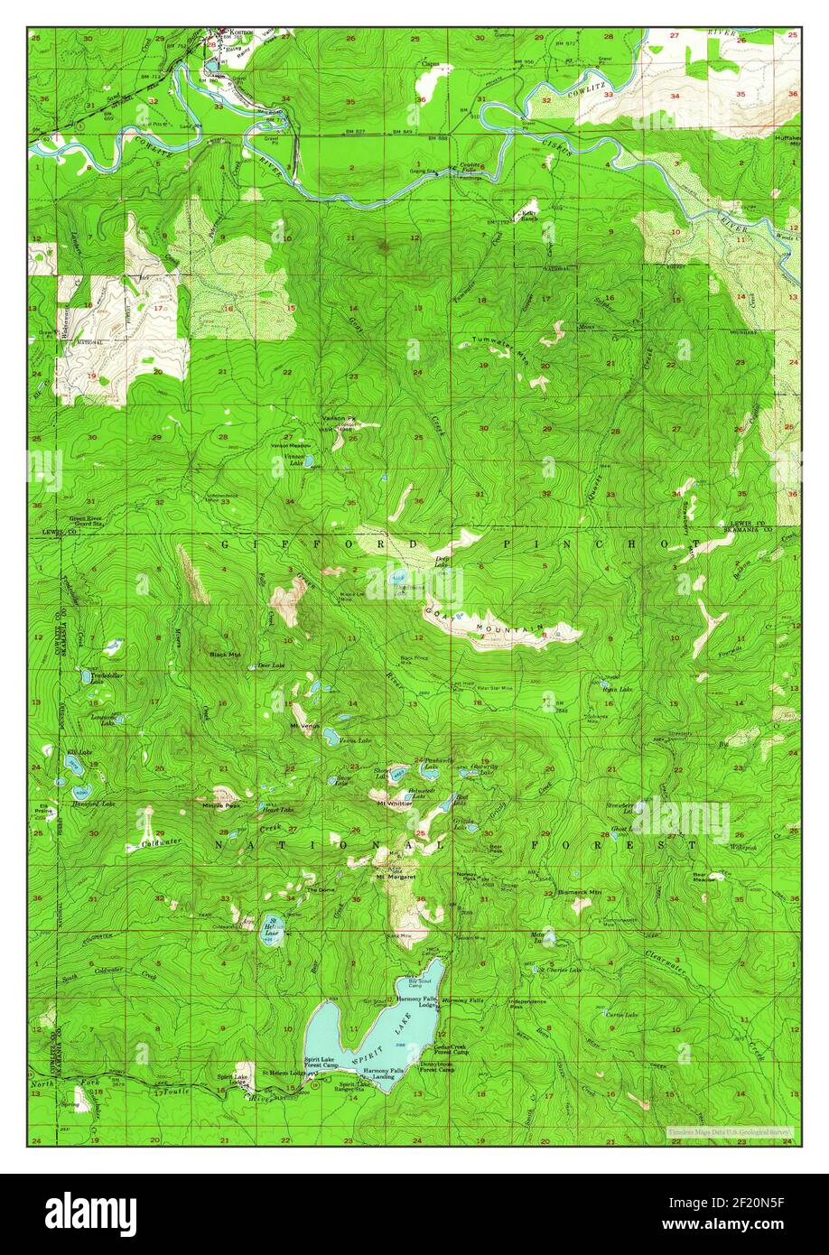 Map Of Spirit Lake High Resolution Stock Photography and Images - Alamy