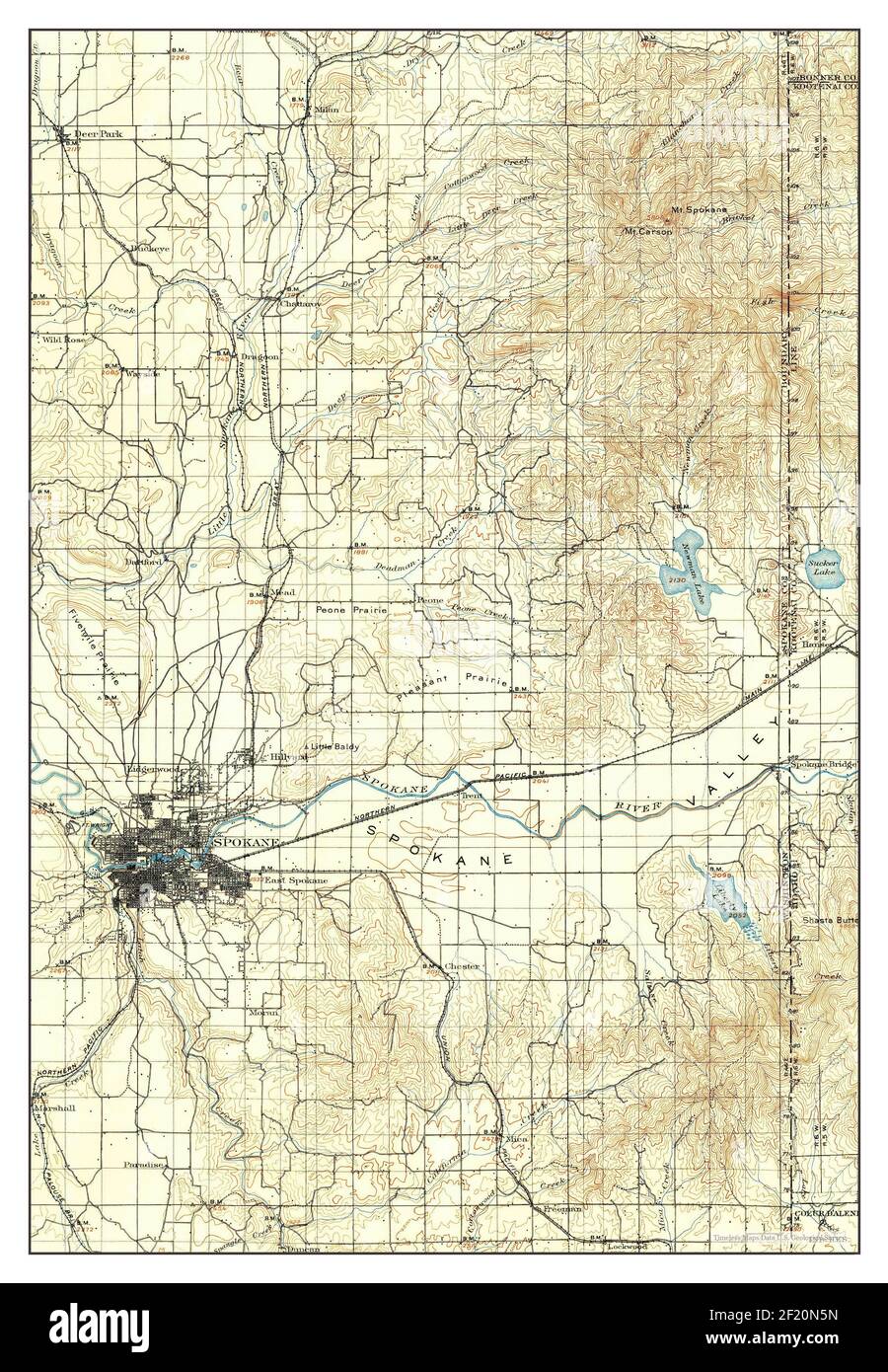 Spokane washington state map hi-res stock photography and images - Alamy