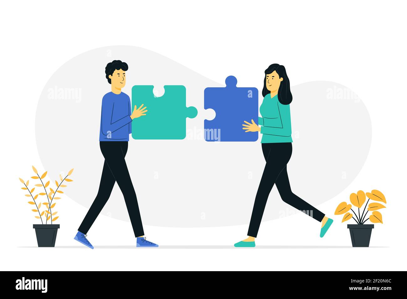 Collaboration concept illustration. Business concept. Two people ... Collaboration concept illustration. Business concept. Two people ...