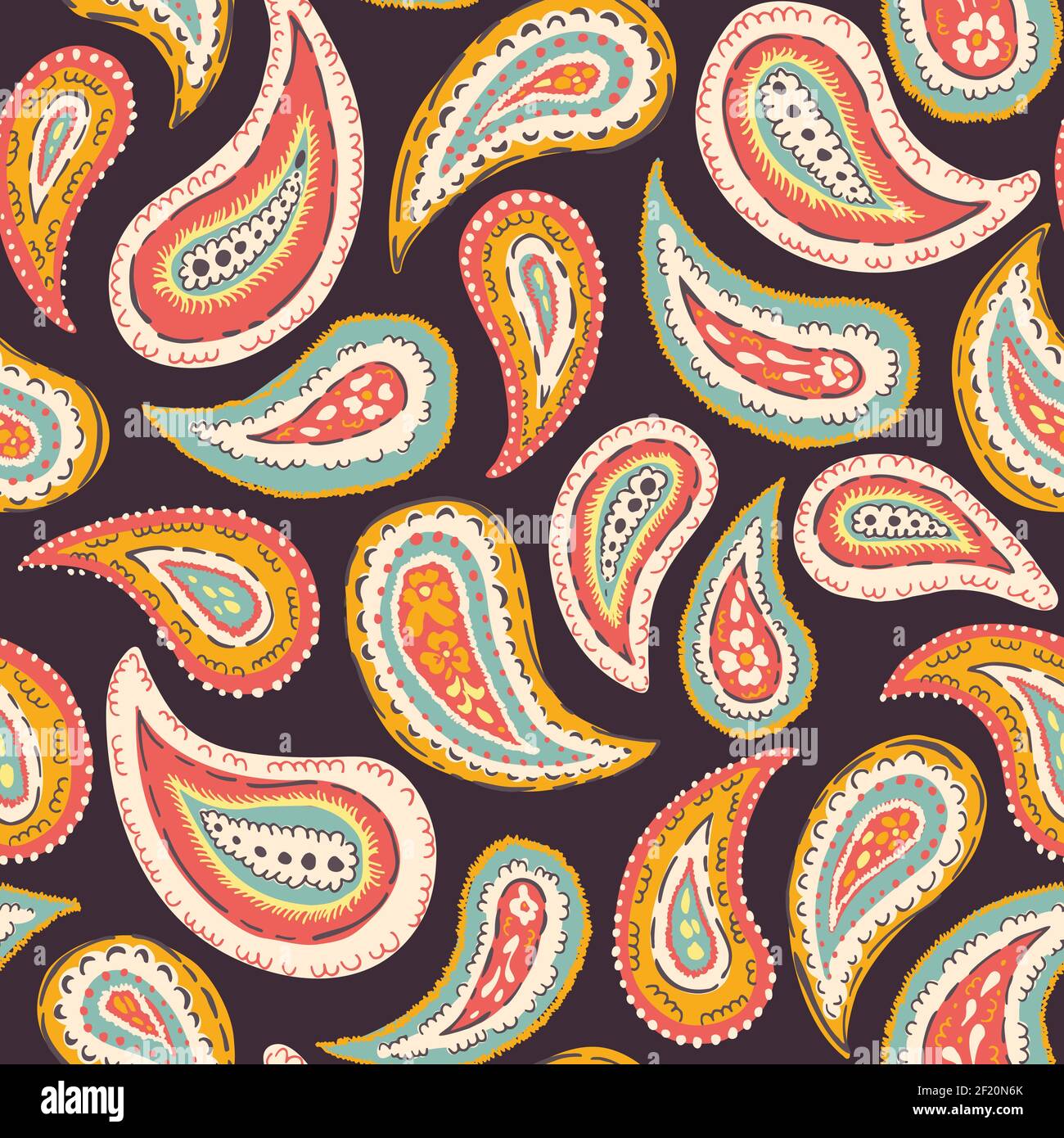 Orange paisley pattern hi-res stock photography and images - Alamy