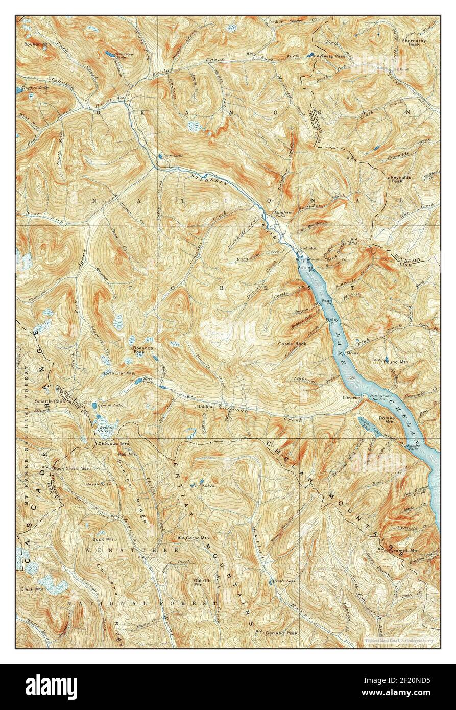 Stehekin, Washington, map 1902, 1:125000, United States of America by ...