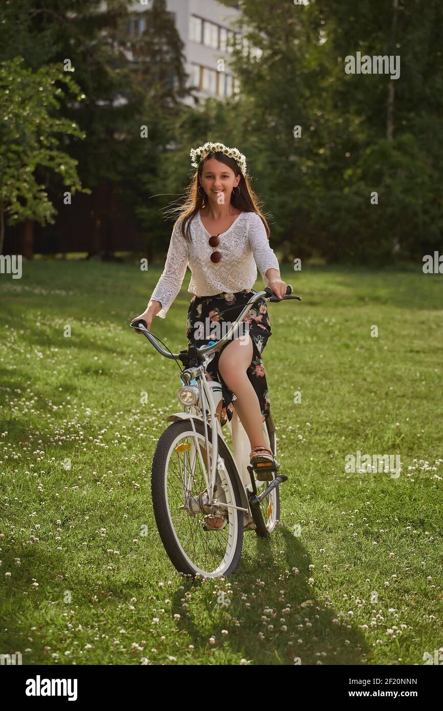 Girl riding cycle hi-res stock photography and images - Alamy