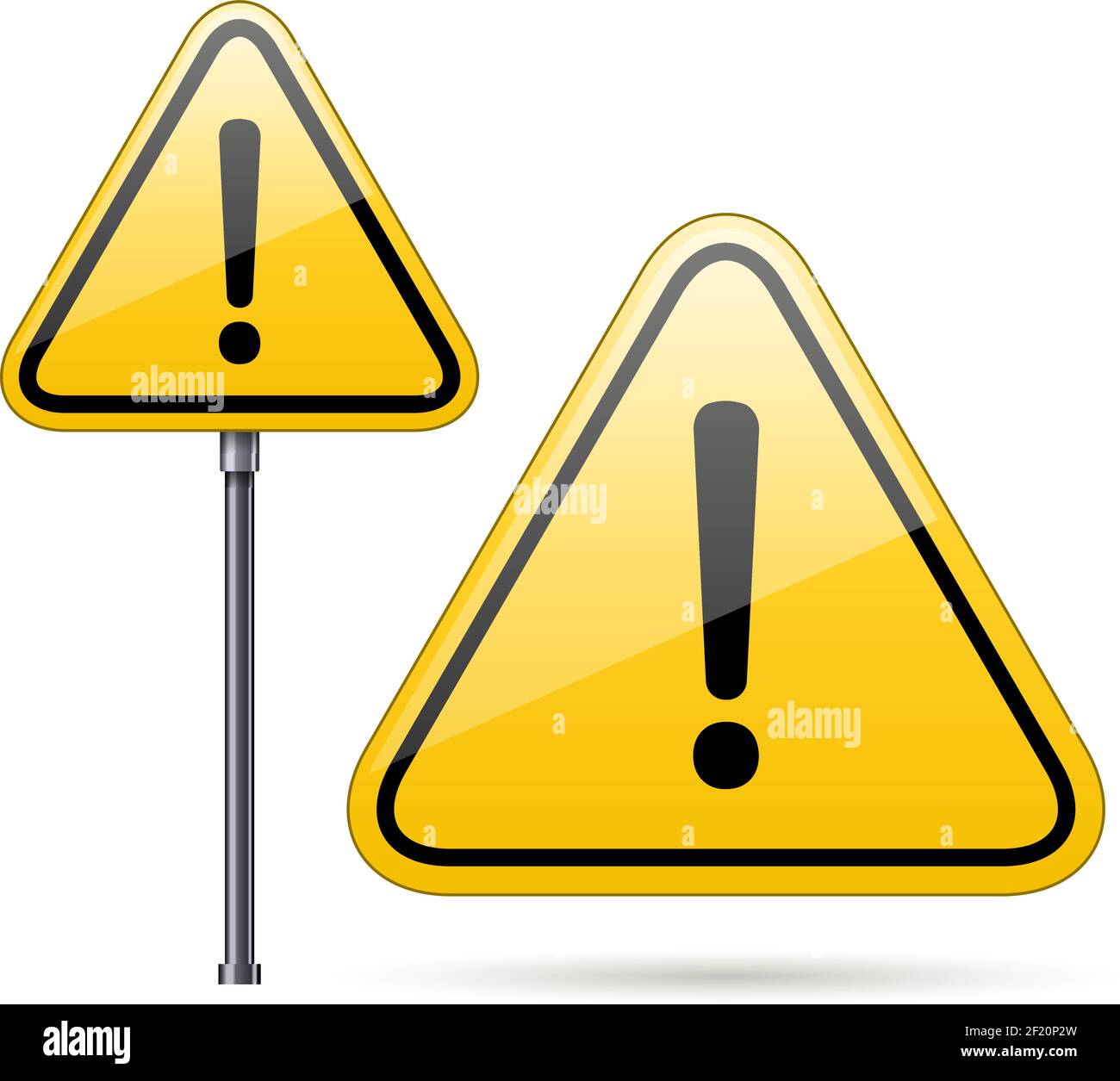 Vector Danger warning sign isolated on white background Stock Vector ...