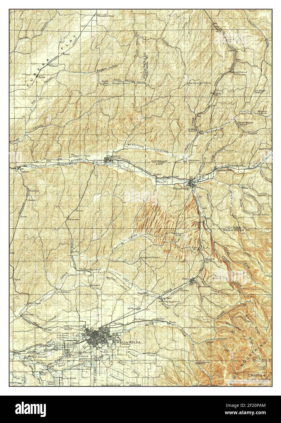 Map of walla walla washington hi-res stock photography and images - Alamy