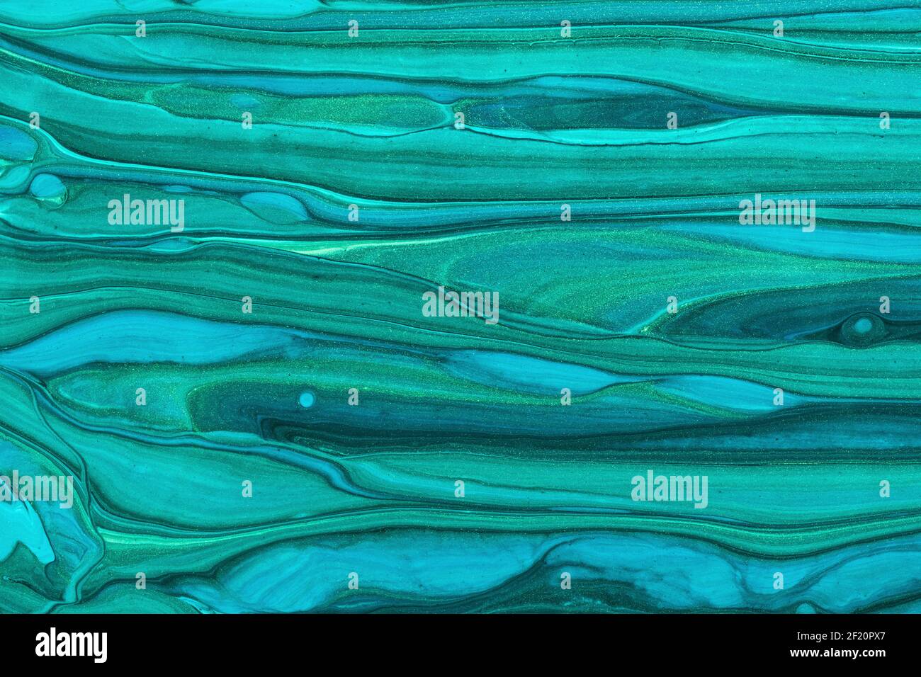 Abstract fluid art background dark blue and green colors. Liquid marble ...