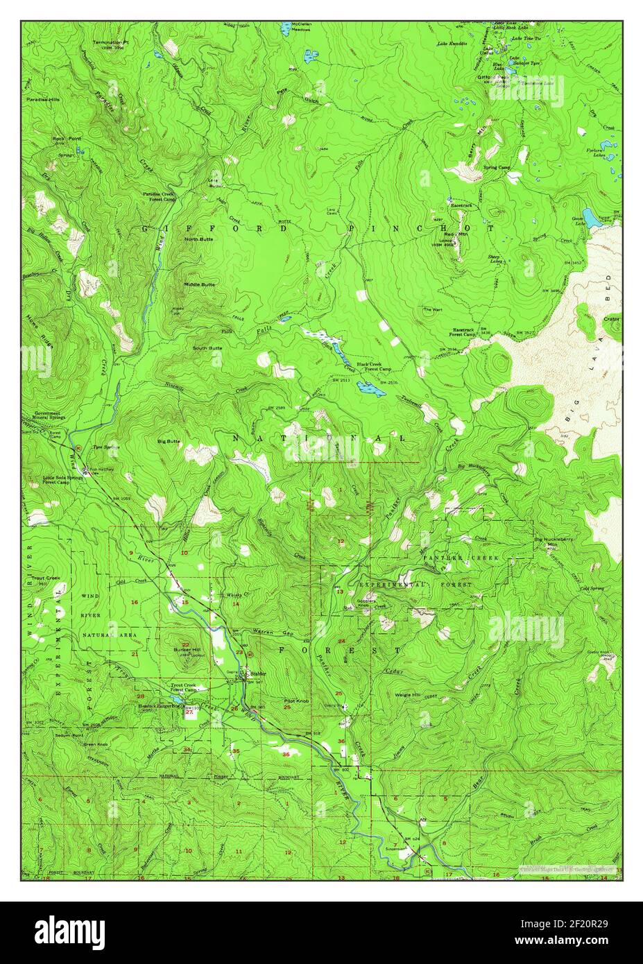 Wind River, Washington, map 1957, 1:62500, United States of America by ...