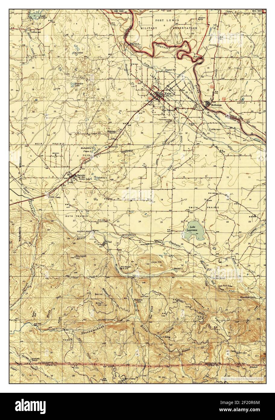 Yelm, Washington, map 1944, 1:62500, United States of America by ...