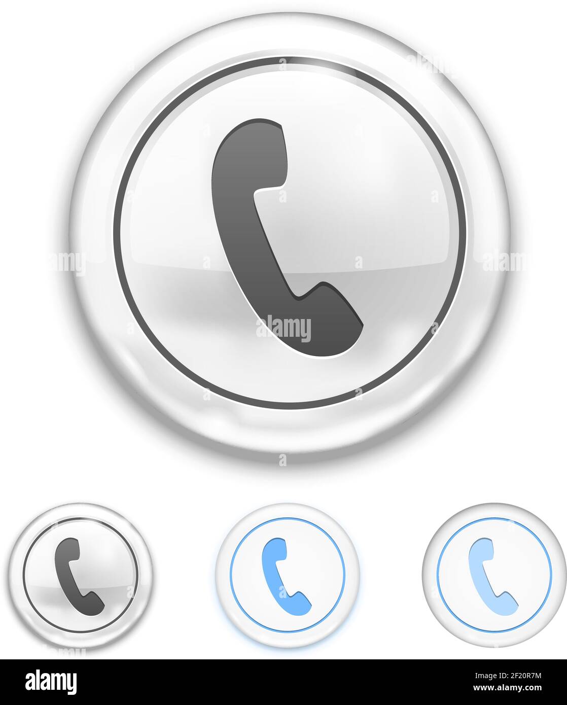 Vector Telephone Icon on Button on white background Stock Vector Image ...