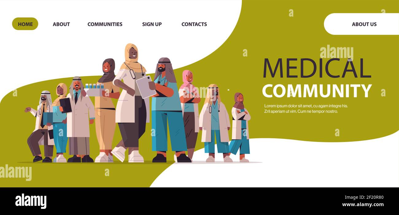arabic team of medical professionals discussing during meeting arab ...