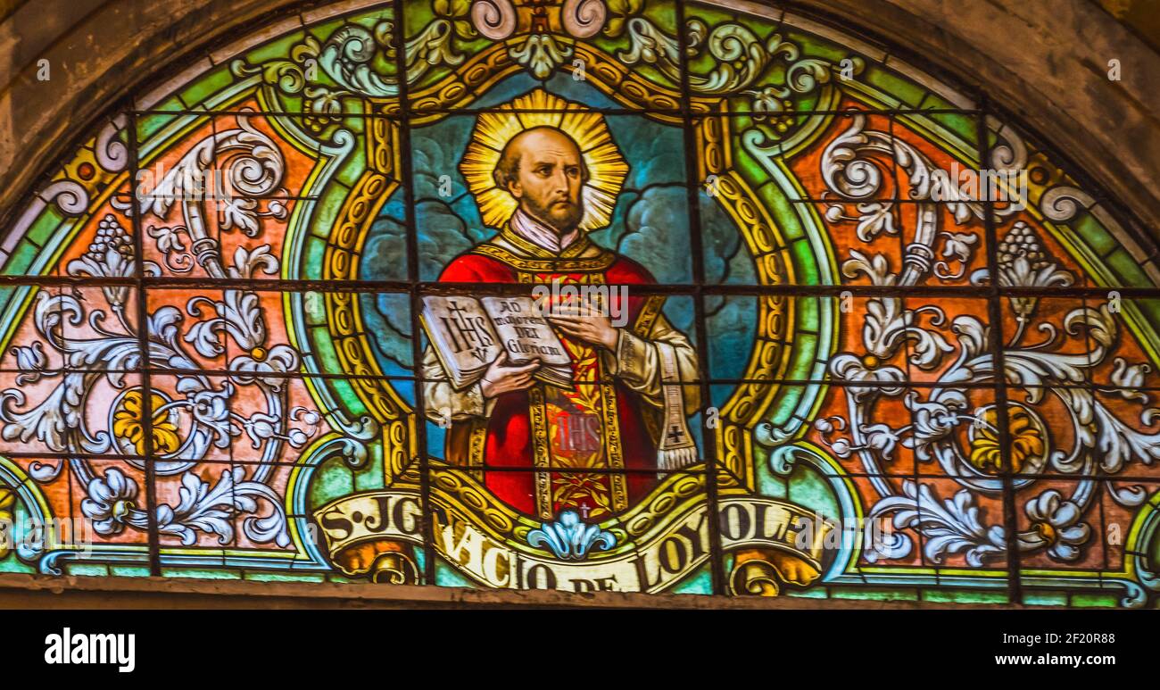 Saint Ignacio de Loyola Stained Glass Metropolitan Cathedral Basilica ...