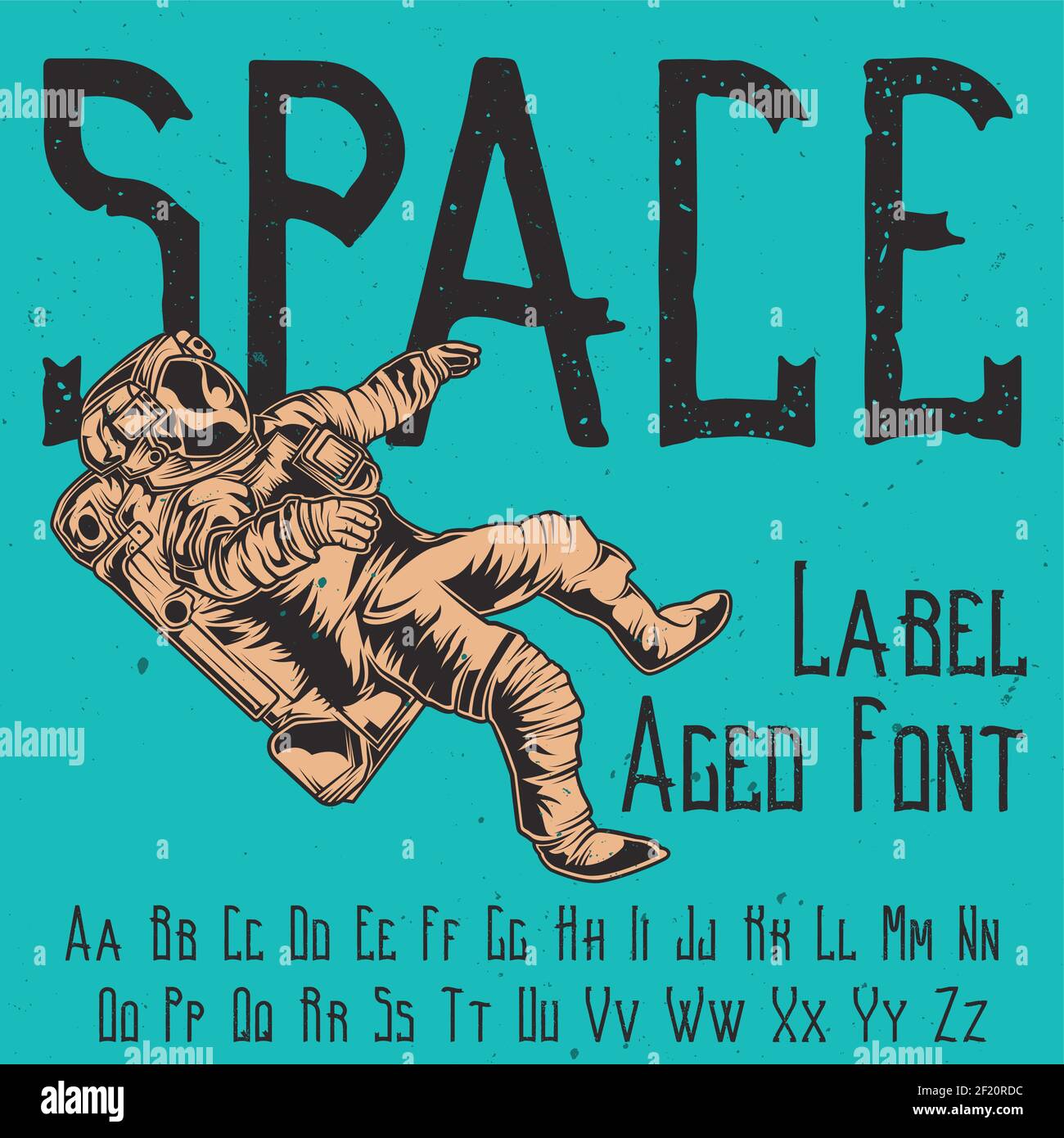 Original label typeface named 'Space'. Good to use in any label design ...