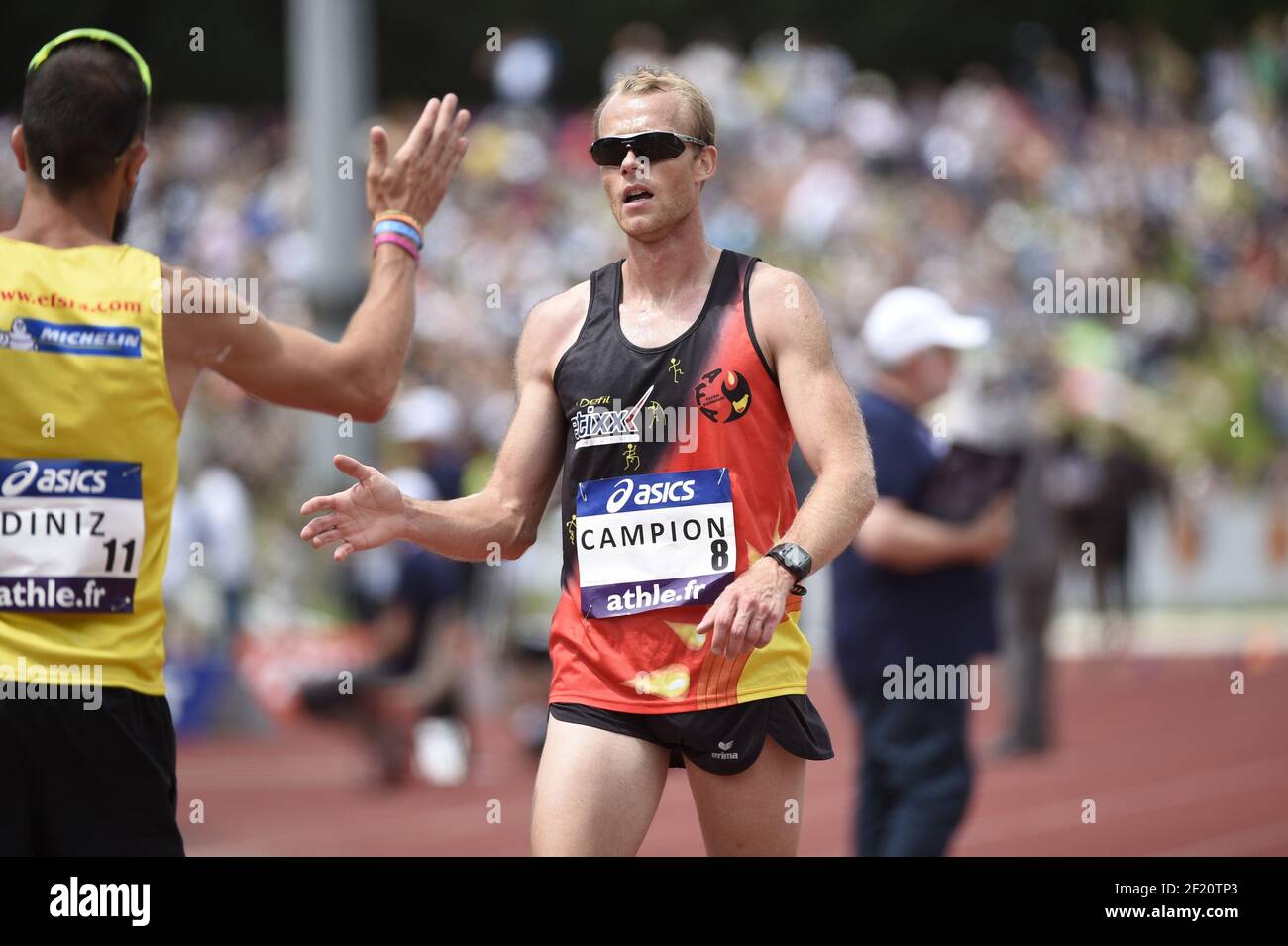 Kevin Campion (FRA) competes and wins on Men's 5000 m Walkrace final ...