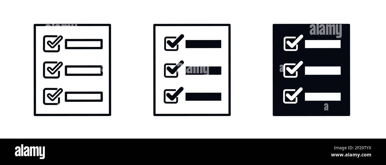 Checklist, complete tasks, to-do list icons set. Flat design graphic ...