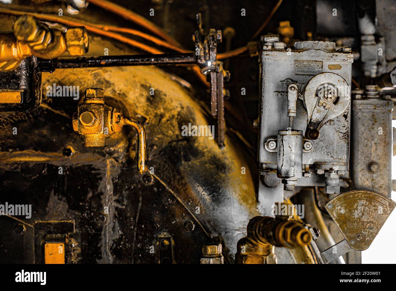 Steam locomotive of the machine room Stock Photo - Alamy