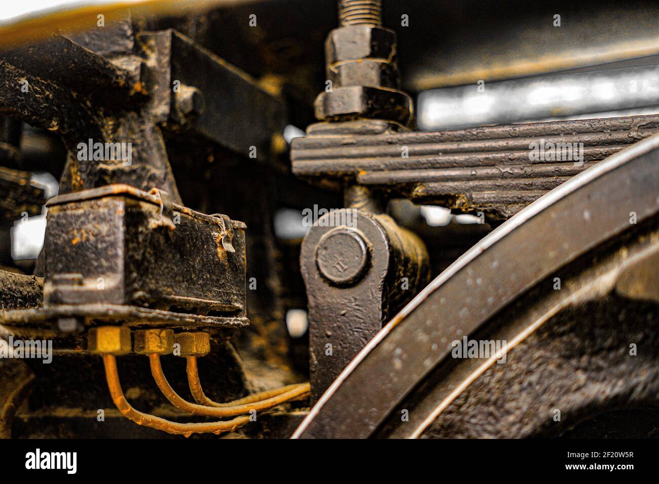 Steam locomotive of the machine room Stock Photo - Alamy
