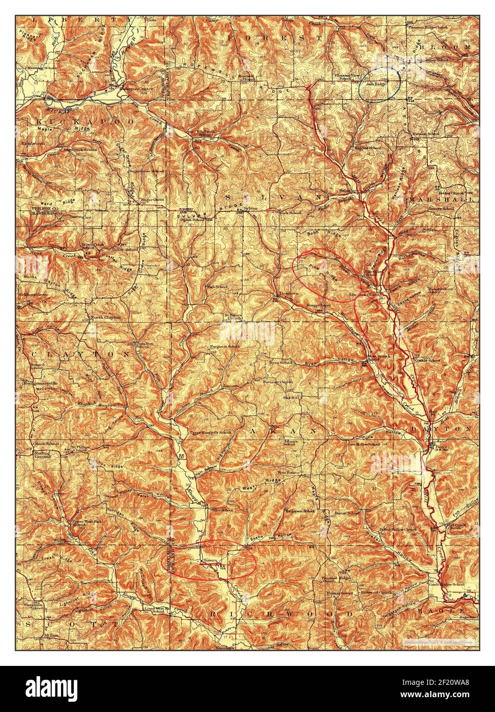 Boaz, Wisconsin, map 1933, 1:62500, United States of America by ...