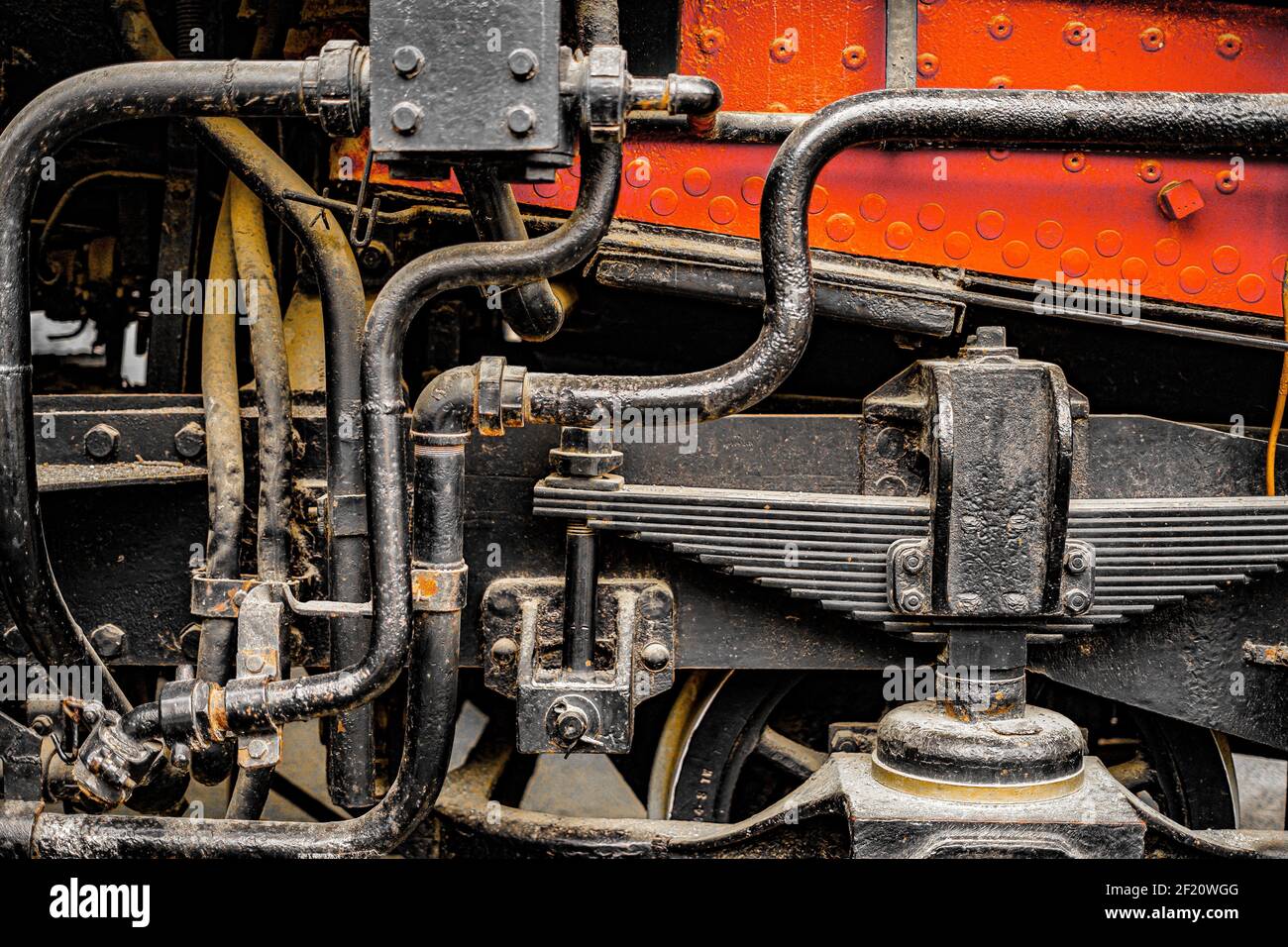 Steam locomotive of the machine room Stock Photo - Alamy