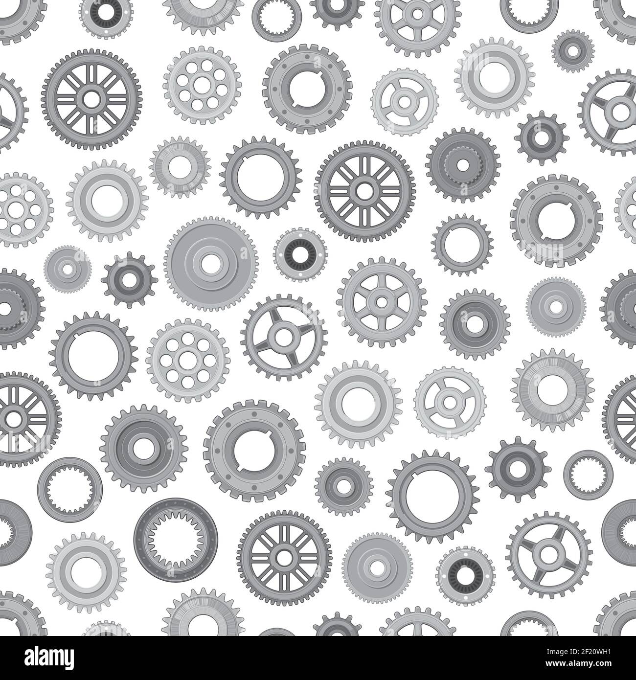Machine metal gearwheels seamless pattern. Background with industrial ...