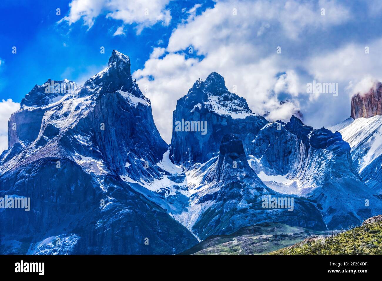 Paine Horns Three Granite Peaks Torres del Paine National Park ...