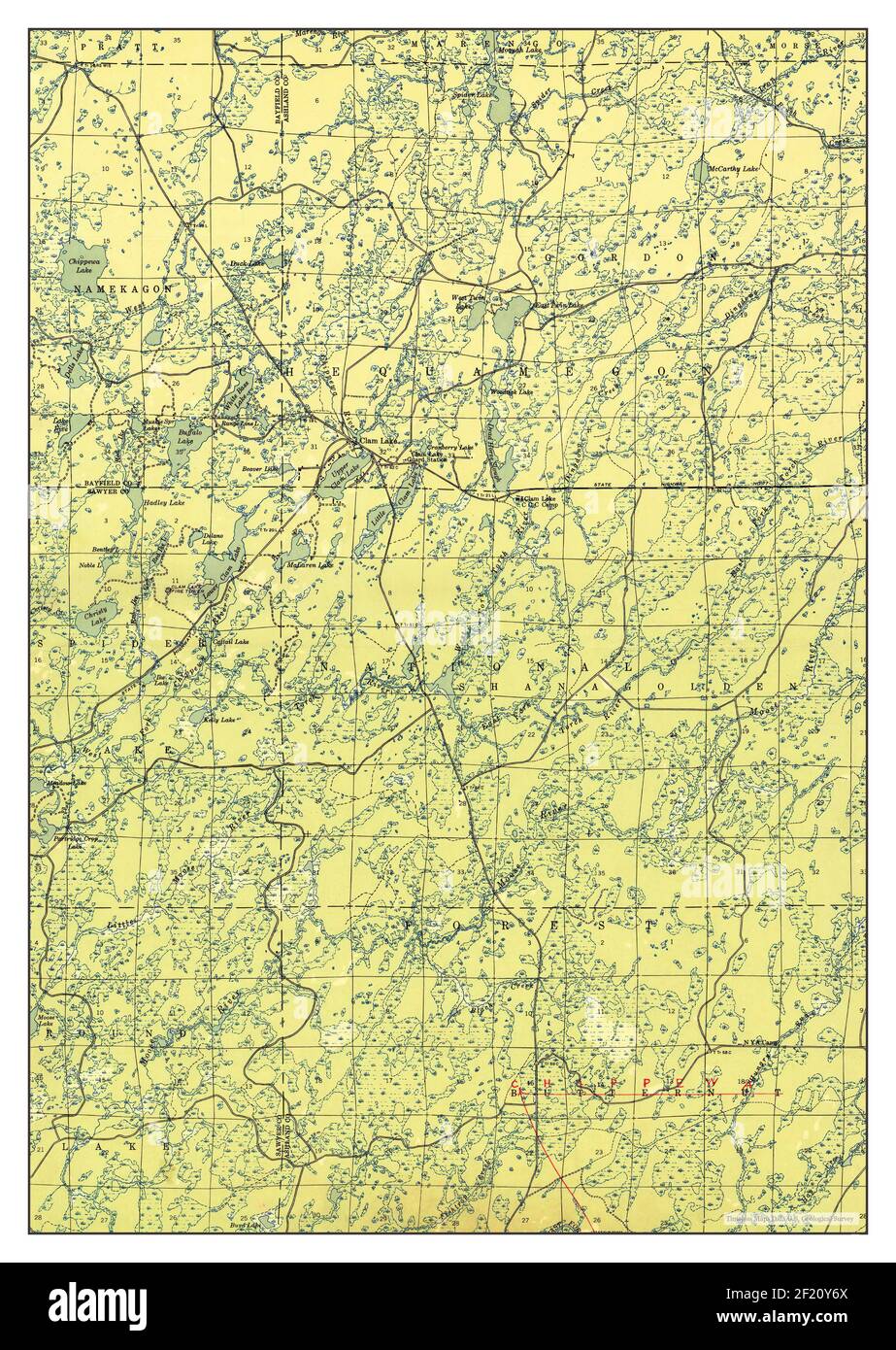 Map of clam lake Cut Out Stock Images & Pictures - Alamy
