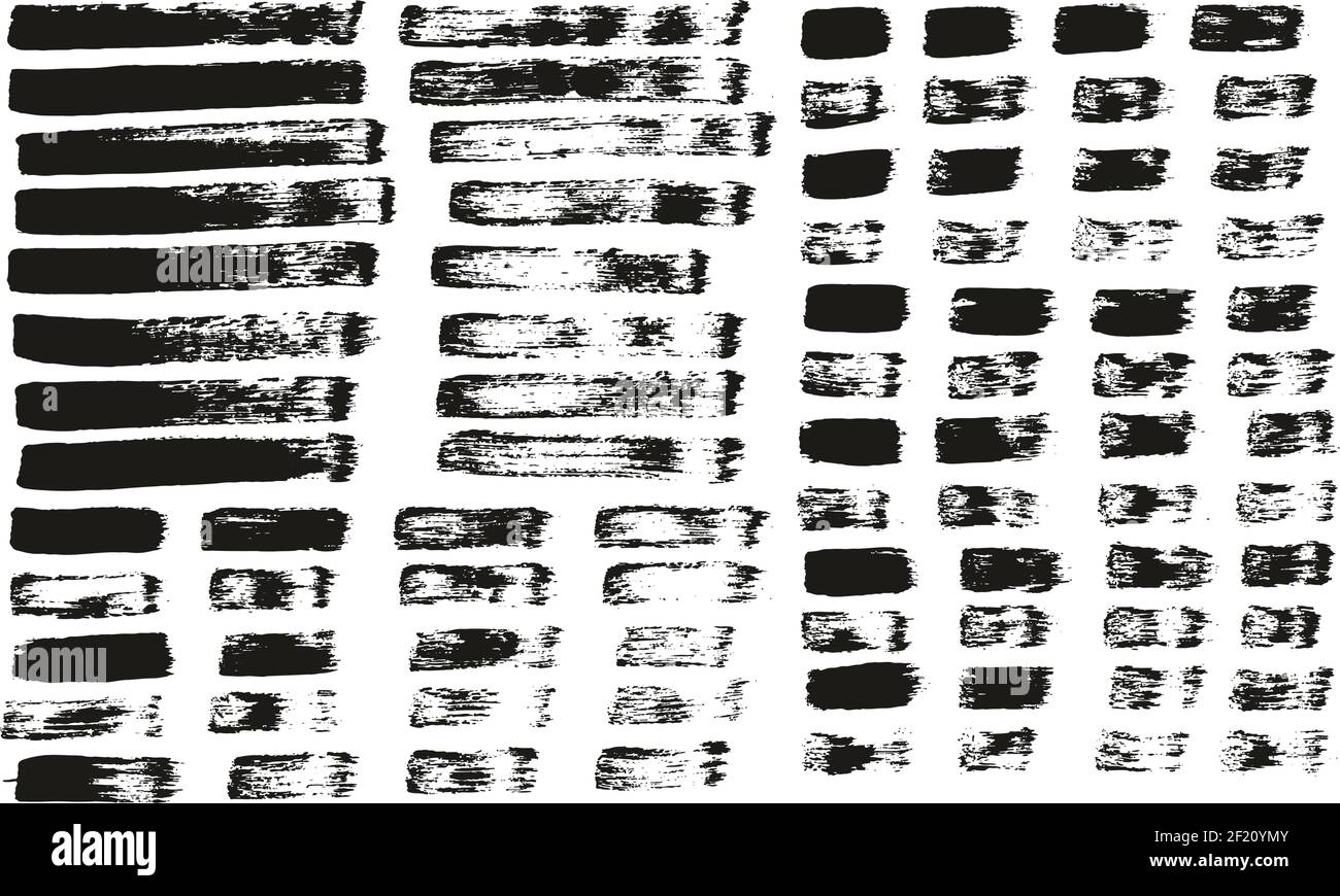 Flat Paint Brush Thin Straight Lines High Detail Abstract Vector ...