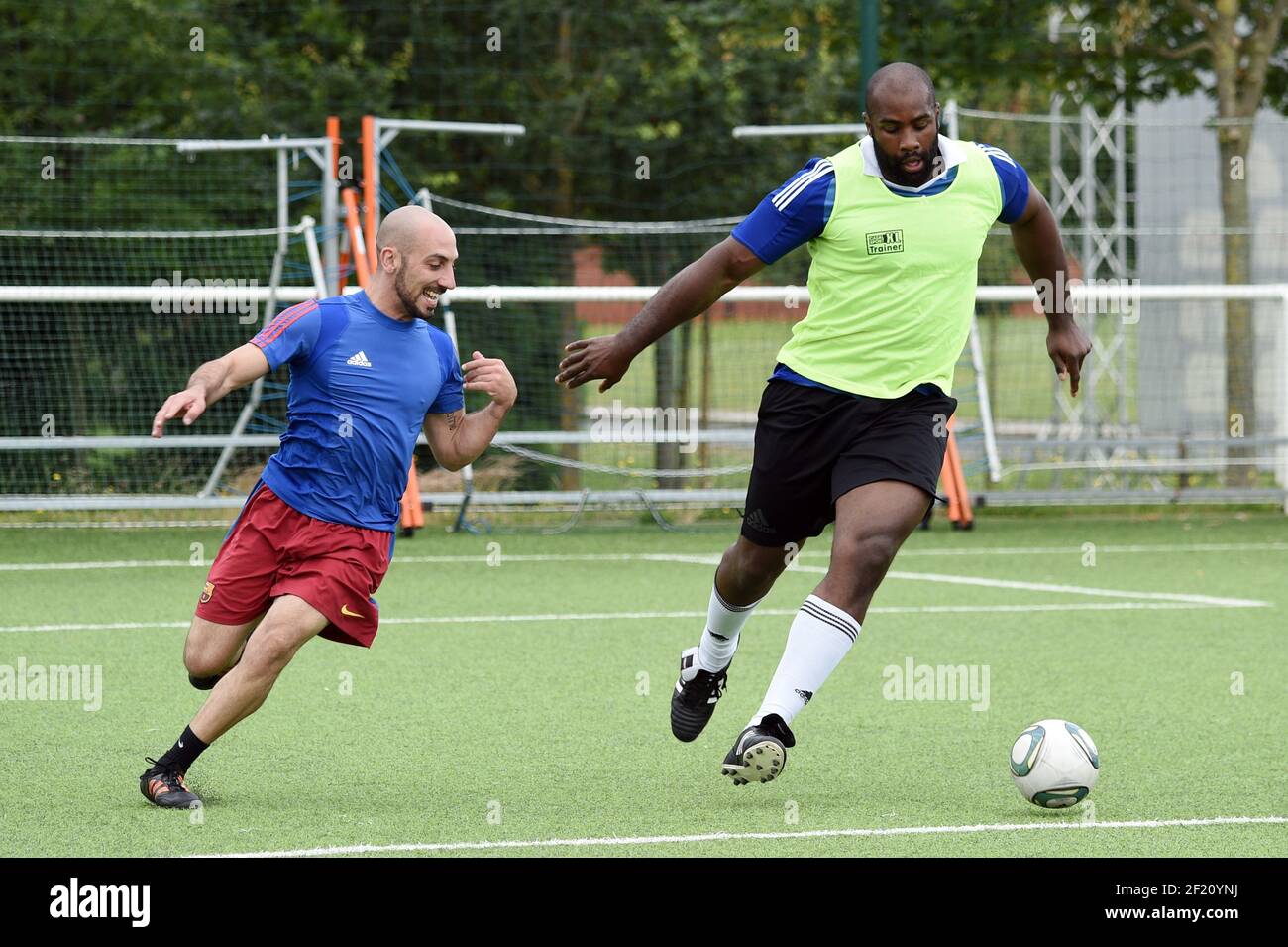 Teddy Riner on the road to Rio 2016, Teddy Riner plays football with ...
