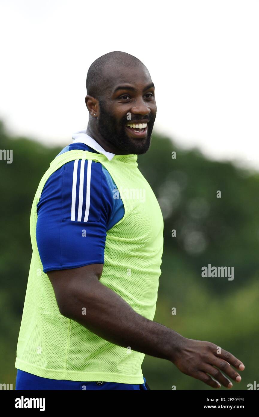 Teddy Riner on the road to Rio 2016, Teddy Riner plays football with ...