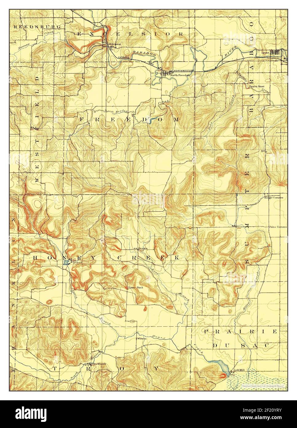 Denzer, Wisconsin, map 1901, 1:62500, United States of America by ...