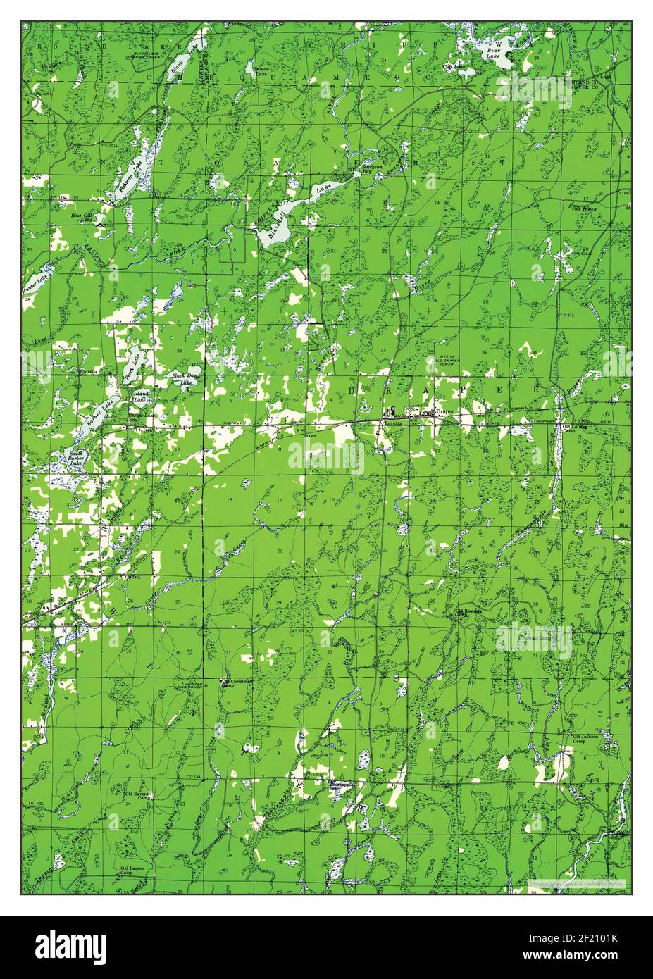 Draper, Wisconsin, map 1947, 1:48000, United States of America by ...