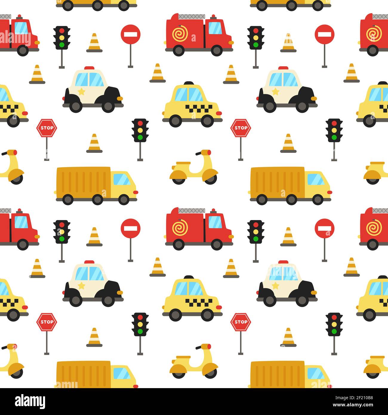 Cute seamless pattern with transportation means Stock Vector Image ...