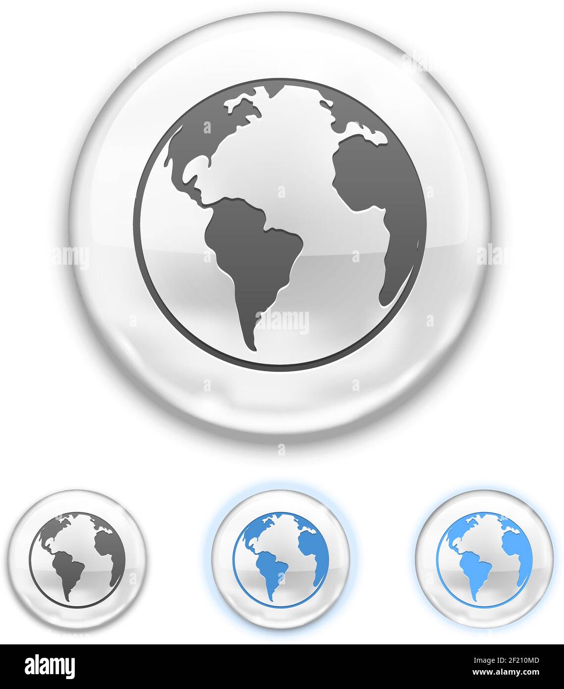 Vector Globe Button isolated on white background Stock Vector Image ...