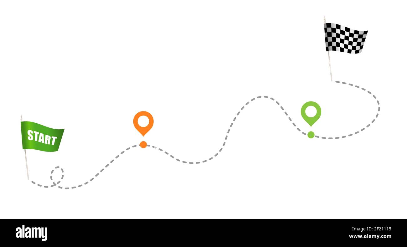 Checkered Line On Track