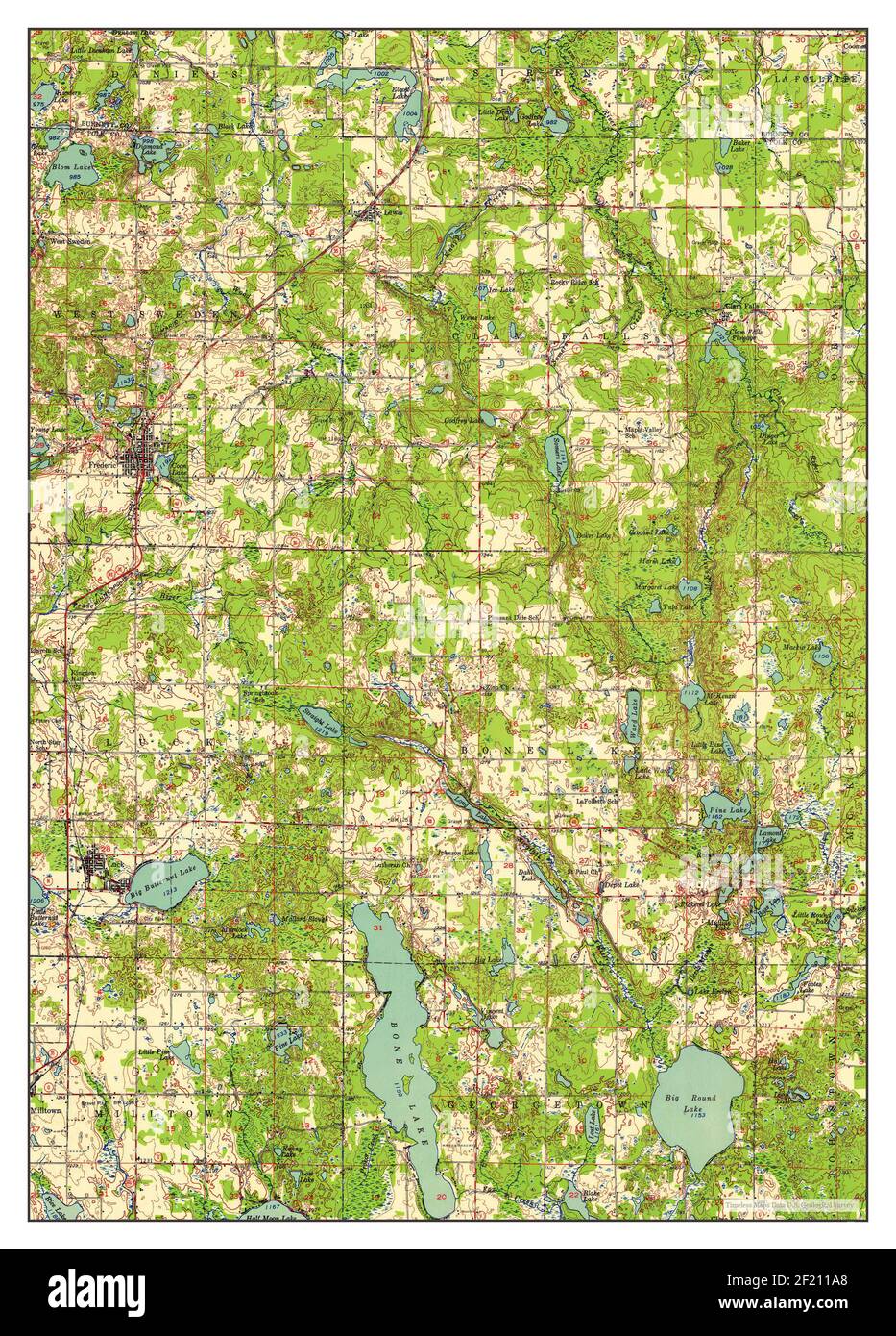 Map of frederic wisconsin Cut Out Stock Images & Pictures - Alamy