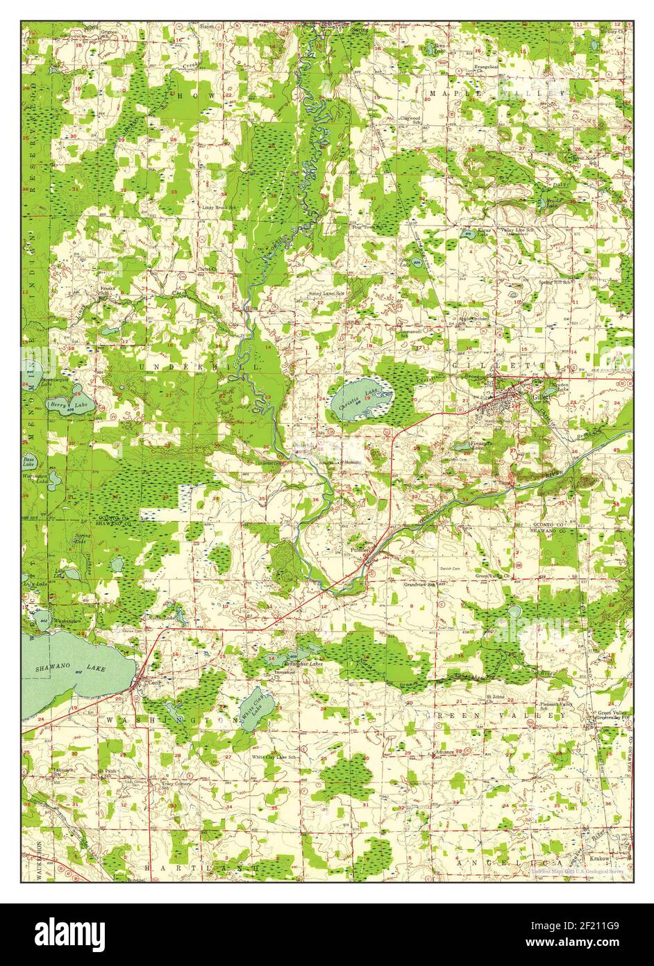 Map of gillett wisconsin hi-res stock photography and images - Alamy