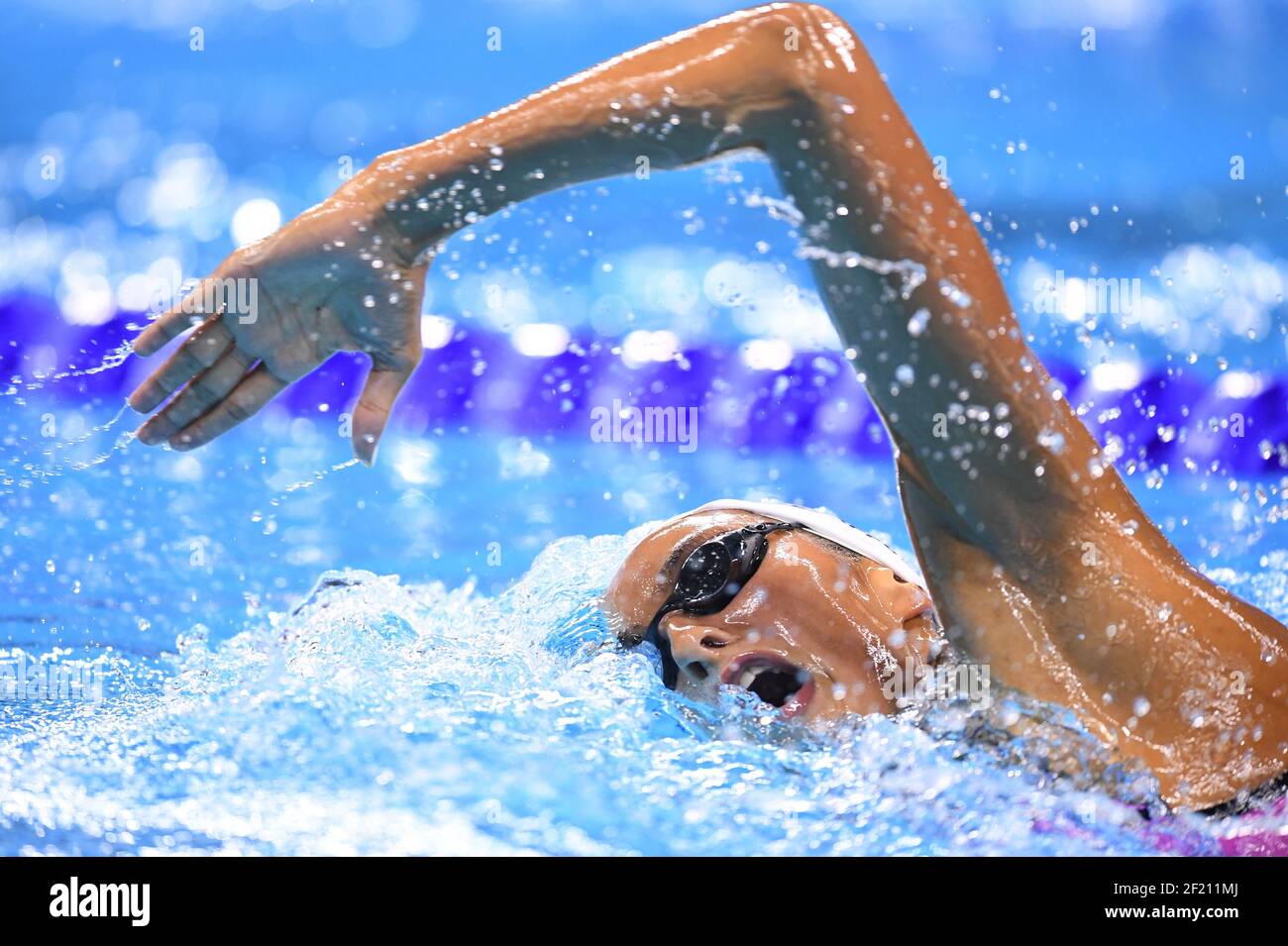Fantine Lessafre (FRA) competes on Women's 400 m Medley heats during ...