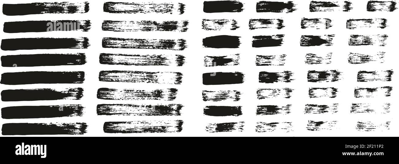 Flat Paint Brush Thin Straight Lines High Detail Abstract Vector ...